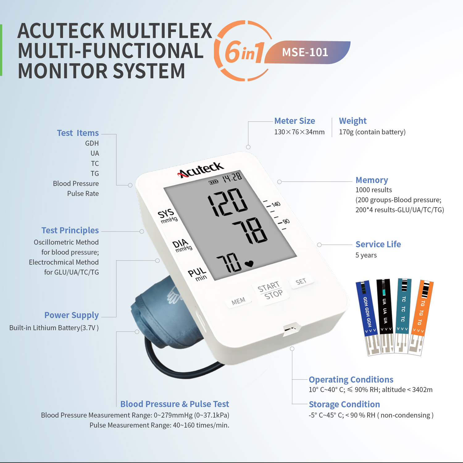 Acuteck MultiGX Multi-Function 6 in 1 - Health Monitoring System - 3zbio
